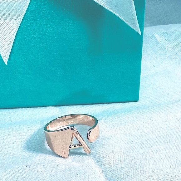 Hand Crafted | Jewelry | Rose Gold A Initial Personalized Ring Cuff ...